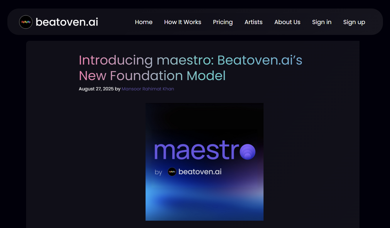 Beatoven.ai Introduces Maestro: An Ethical AI Music Model