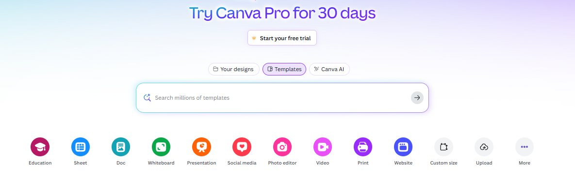 Canva AI - A Free to Use Online Graphic Design Tool